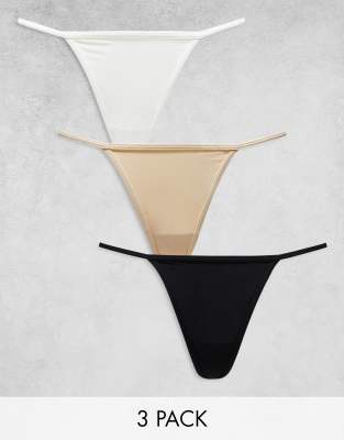 Cotton On - Lot de 3 strings tanga invisibles | ASOS