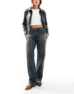 Cotton On low rise straight jean in rust blue | ASOS