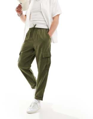 Cotton:On Cargo linen pant in green | ASOS