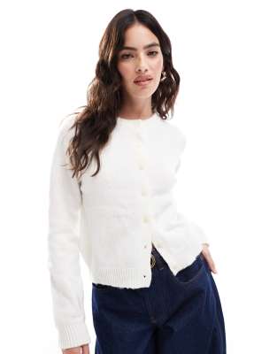 Cotton:On Lux crew button cardigan in white | ASOS