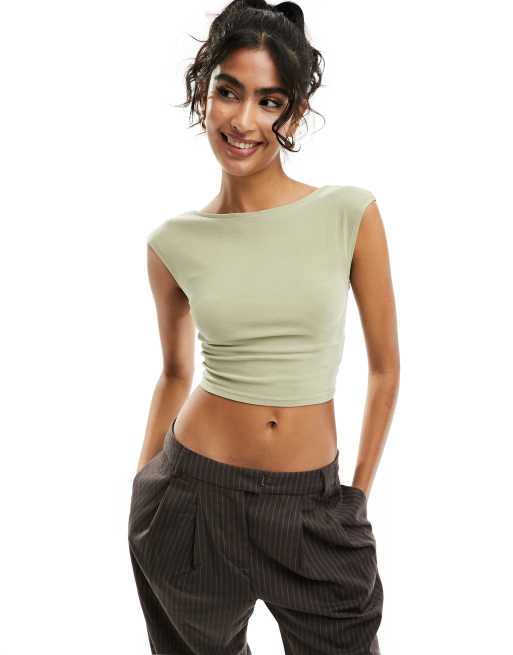 Cotton:On Madison Backless Top in sage green | ASOS