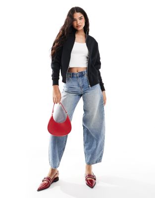 Cotton:On Plush rib zip through longsleeve in black | ASOS