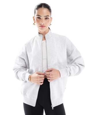 Cotton:On Plush rib zip through longsleeve in grey | ASOS