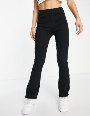 Cotton:On ribbed flare trouser in black | ASOS