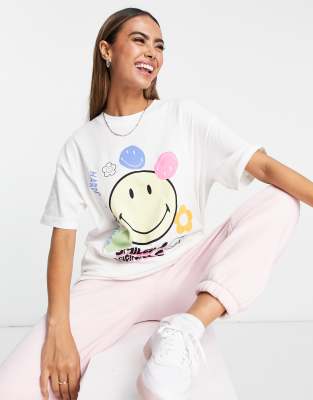 Cotton:On - T-shirt à imprimé smiley - Blanc | ASOS
