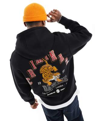 Criminal Damage hoodie with graphic print in black | ASOS