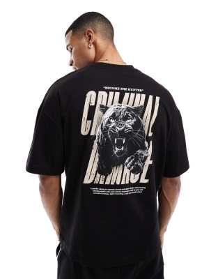 Criminal Damage Hunter tee black in black | ASOS