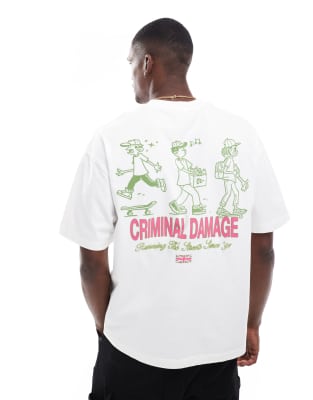 Criminal Damage Running streets t-shirt off-white in off-white | ASOS
