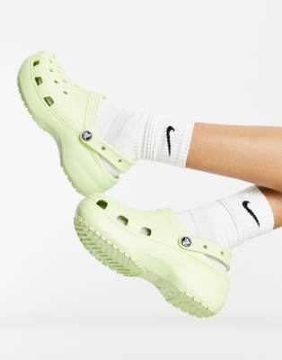 Crocs classic platform clogs in celery | ASOS
