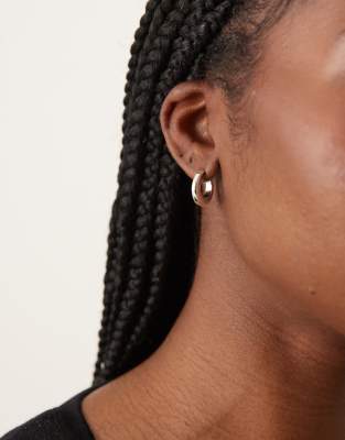 Daisy London chunky hoop earrings in sterling silver plated brass | ASOS