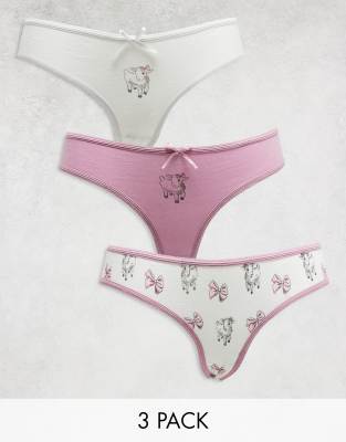 Daisy Street multi pack briefs with motif and lace trim | ASOS