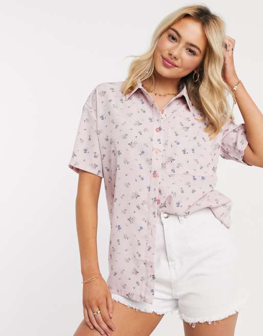 Daisy Street oversized shirt in ditsy floral co-ord | ASOS