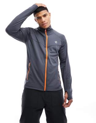 Dare2B Textured fabric panel midlayer top in grey | ASOS