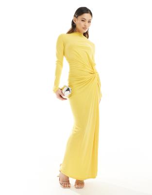 Daska high neck maxi dress in yellow | ASOS