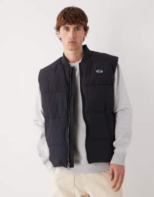 DC Shoes Rover puffer vest with zip opening in black | ASOS