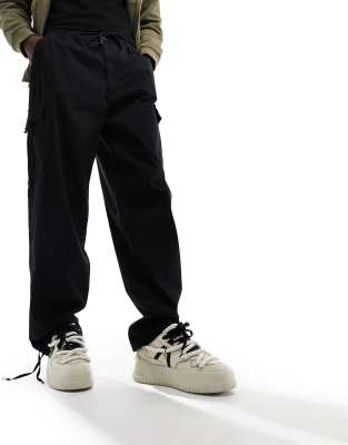 Denim Project elastic detailed utility pants in black | ASOS