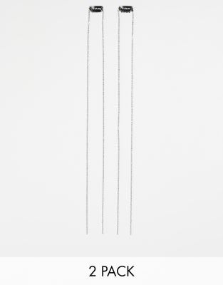 DesignB London 2 pack rhinestone strand hair clips | ASOS