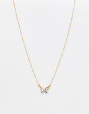 DesignB London butterfly shape pendant necklace in gold | ASOS