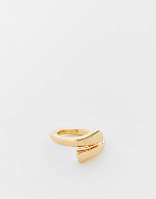 Designb London Chunky Minimal Wrap Ring In Gold | ModeSens