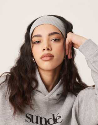 DesignB London – Grått, brett hårband i jersey | ASOS