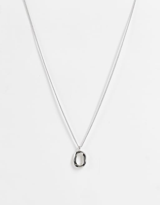Designb London Ketting Met Gesmolten Cirkelvormige Hanger In Goud Asos