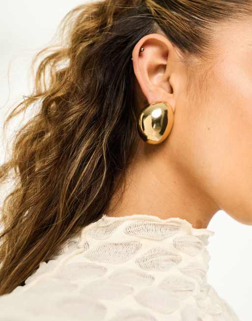 Designb London Orecchini Bombati Spessi Color Oro Asos