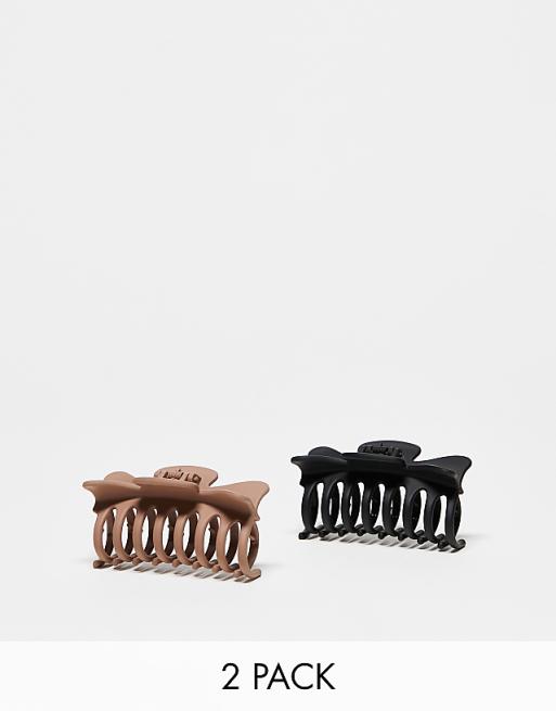 DesignB London pack of 2 hair claws in black and blush | ASOS DesignB London pack of 2 hair claws in black and blush | ASOS