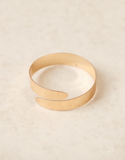 DesignB London wide arm cuff in gold | ASOS