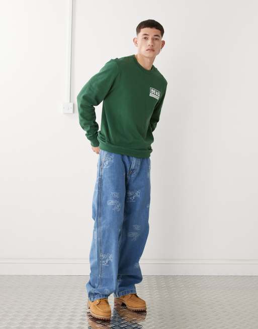Deus Ex machina nice to see you graphic sweatshirt in hillside green | ASOS