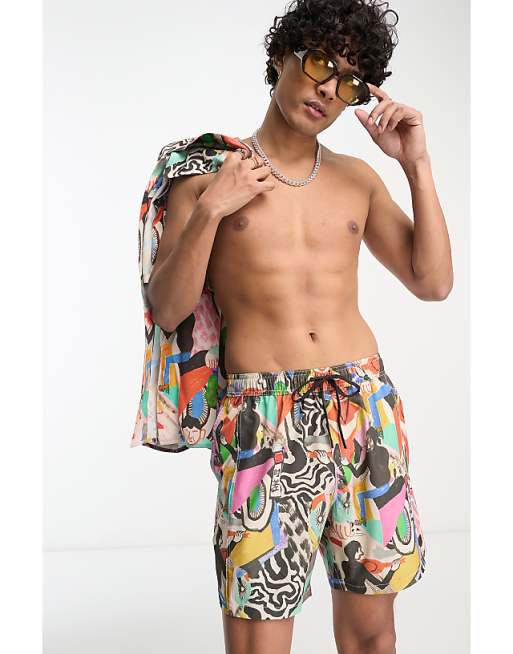 Deus Ex Machina vespacific swim shorts in multi | ASOS Deus Ex Machina vespacific swim shorts in multi | ASOS