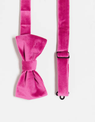 Devils Advocate velvet bow tie in pink | ASOS