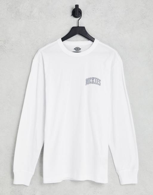 Dickies Aitkin Chest Long Sleeve T Shirt In White Exclusive At Asos Asos