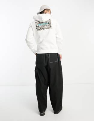 Dickies clackamas back print box logo hoodie in white | ASOS