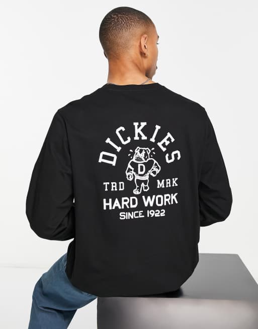Dickies Cleveland long sleeve back print t-shirt in black | ASOS