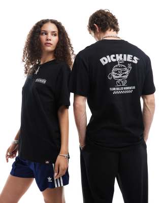 Dickies colstrip back print t-shirt in black | ASOS