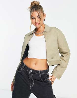 Dickies Eisenhower cropped jacket in beige | ASOS