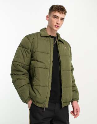 Dickies Eisenhower puffer jacket in khaki | ASOS
