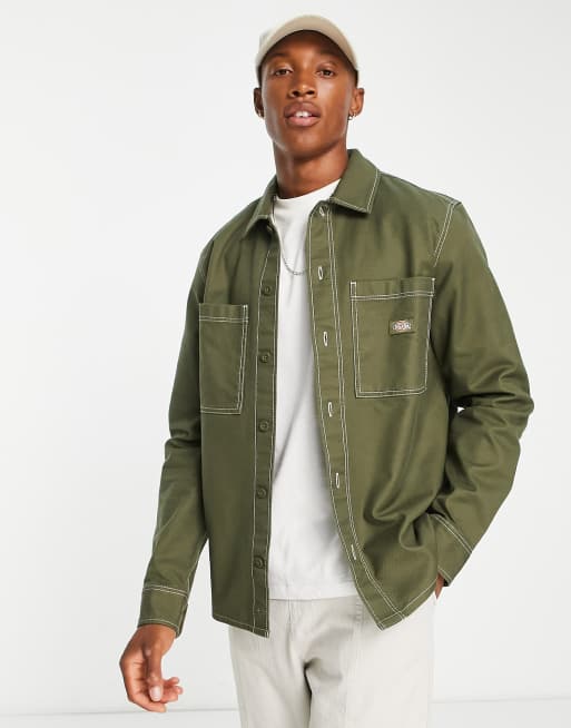 Dickies Florala Shirt In Khaki Green Asos