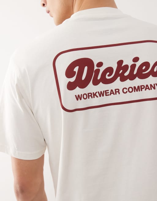 Dickies lewistown back print logo t-shirt in off white | ASOS