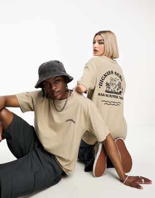 Dickies oak grove Unisex pool service back print t-shirt in sand resort ...