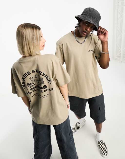 Dickies oak grove Unisex pool service back print t-shirt in sand resort ...