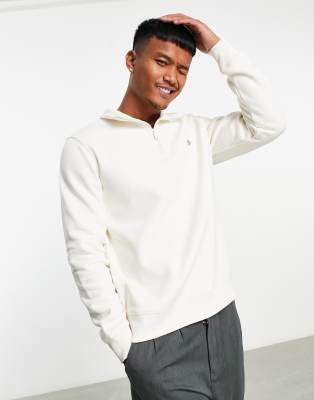 Dickies Oakport quarter zip sweatshirt in off white | ASOS