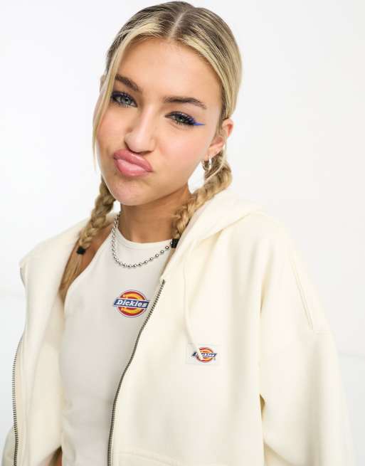 Dickies Oakport Zip Hoodie In Off White Asos