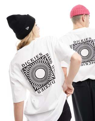 Dickies oatfield back print t-shirt in white- exclusive to asos | ASOS