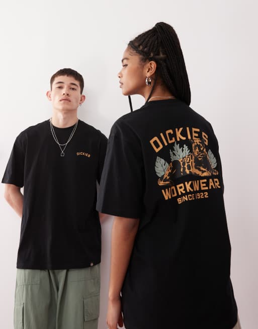Dickies panther graphic back print t-shirt in black- exclusive to ASOS ...