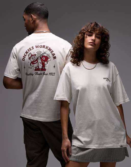 Dickies pizza graphic back print t-shirt in off white- exclusive to ...
