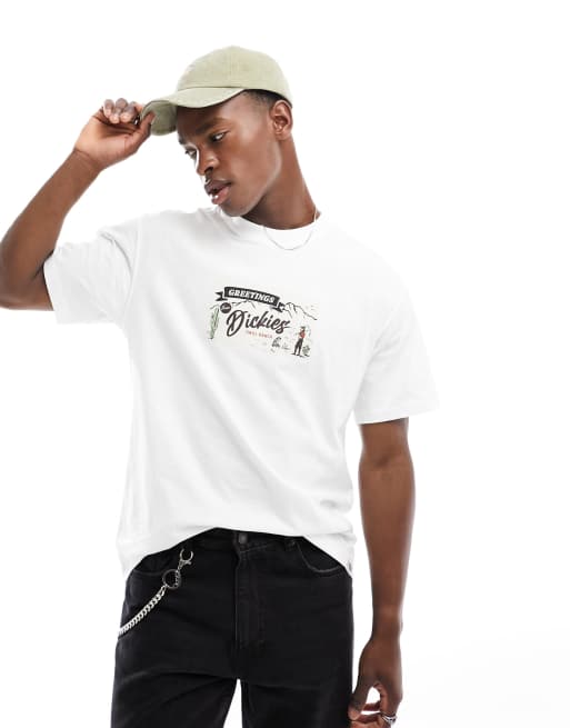 Dickies - Rossville - T-shirt met vintage posterprint in wit | ASOS
