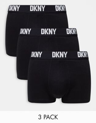 DKNY Seattle 3 pack trunks with contrast stitching in black | ASOS