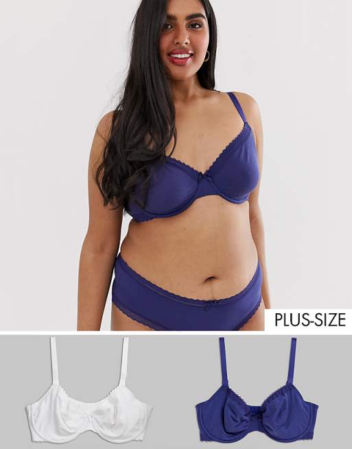 Dorina Plus Size - Lila - Set van 2 bh's zonder vulling met kanten ... Dorina Plus Size - Lila - Set van 2 bh's zonder vulling met kanten ...