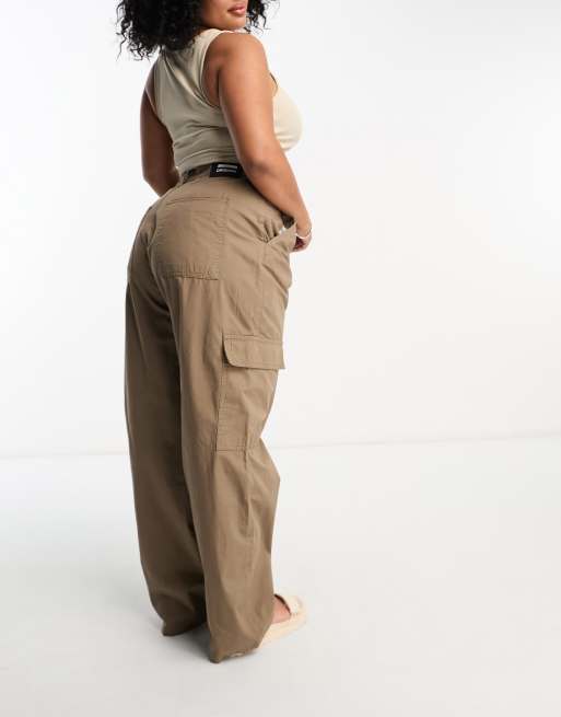 Dr Denim Plus Donna cargo pants in walnut brown | ASOS